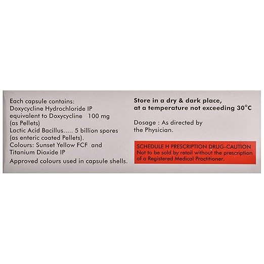 Doxycycline 100mg Lactobacillus 5 Billion Spores Microdox Lbx